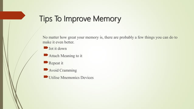 Memory ,factors affecting the Memory ,and the types of memories | PPTX