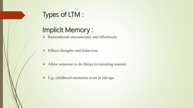Memory ,factors affecting the Memory ,and the types of memories | PPTX