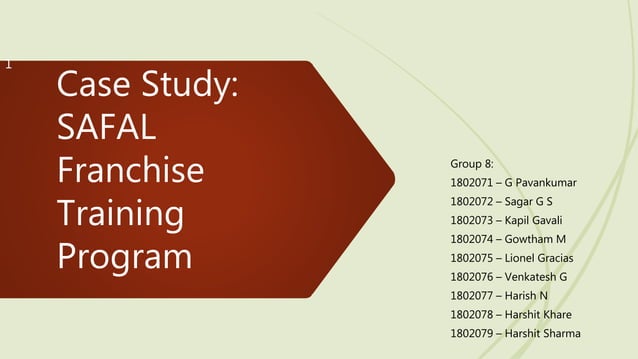 Safal Franchisee Training plan | PPT