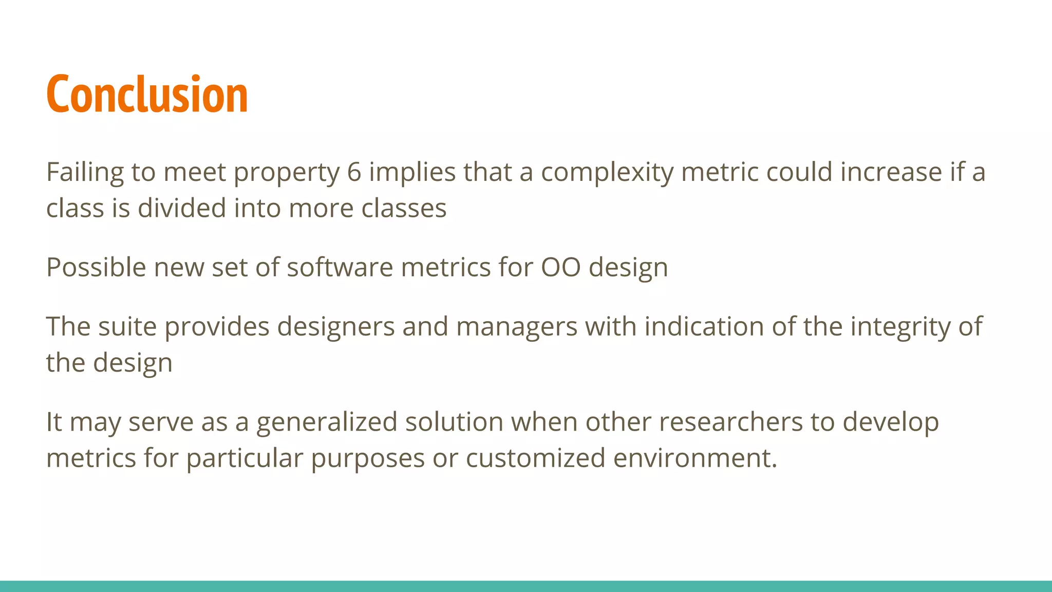 Group 8 Presentationmetricsforobjectorientedsystem Ppt
