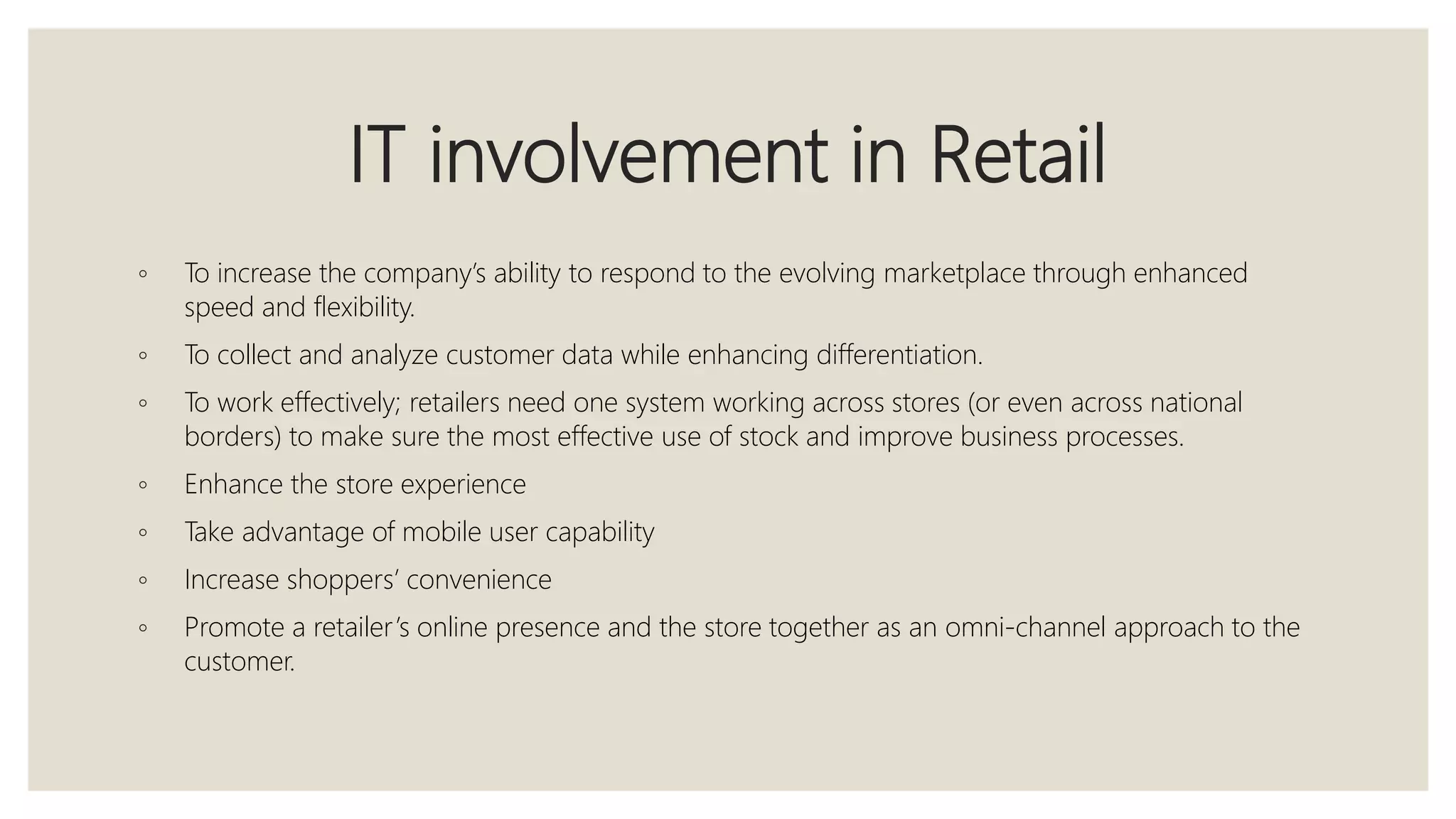 role of retail information systems | PPTX