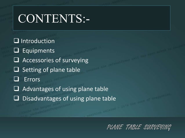 Plane Table Surveying | PPT