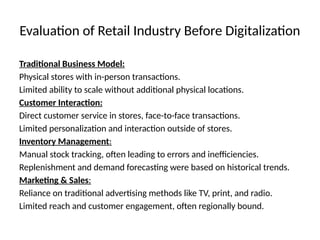 Digital Transformation ppt on retail industry | PPTX