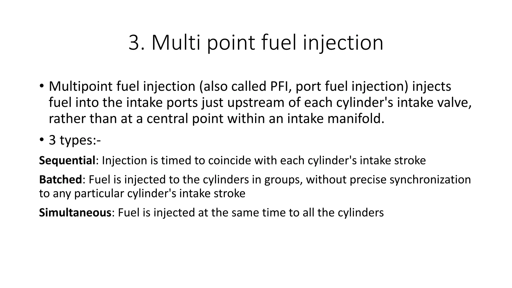 Types of Fuel Injection systems in Spark Ignition and Compression ...