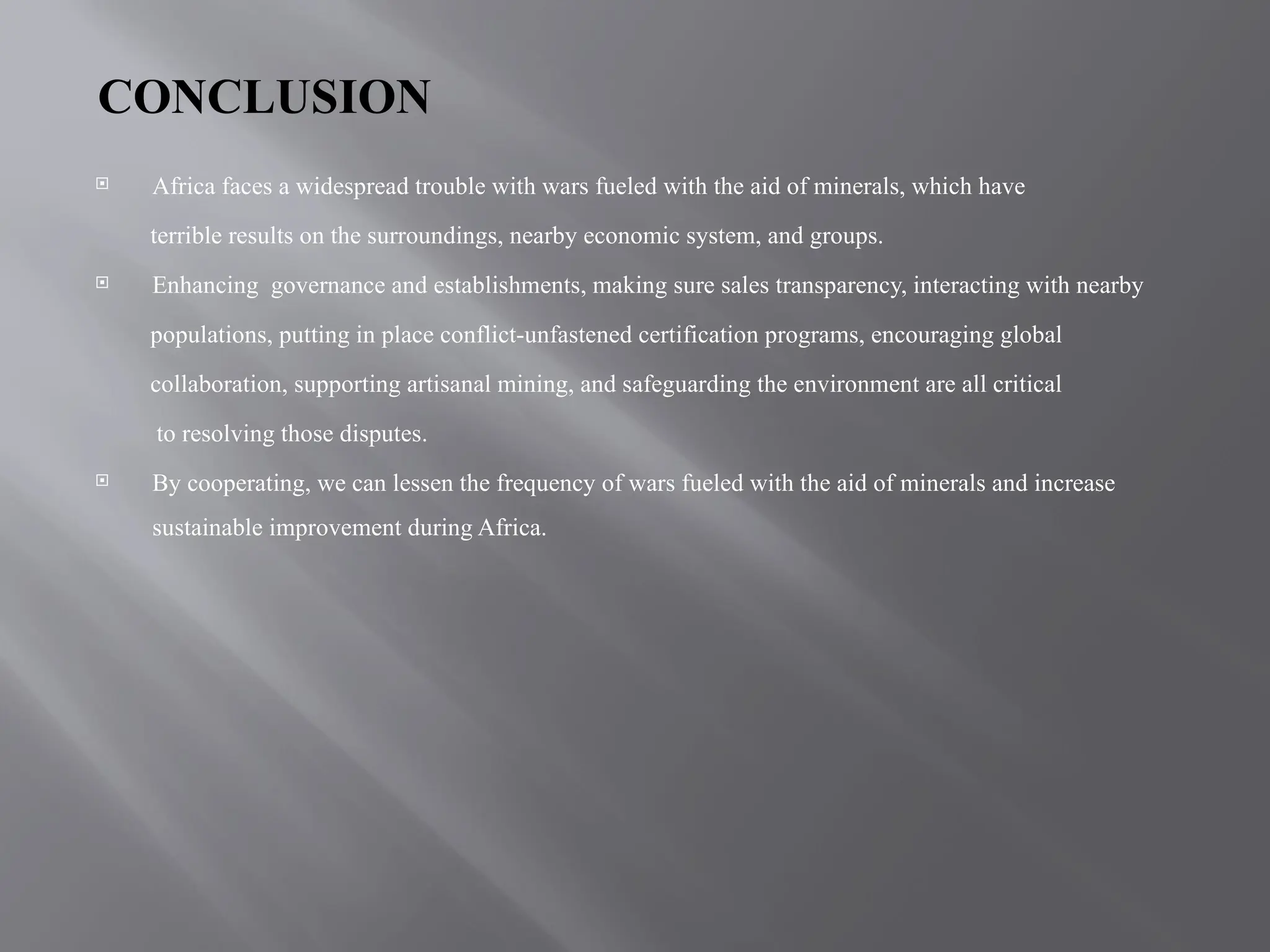 Minerals & Conflict in Africa and its impact in society | PPTX