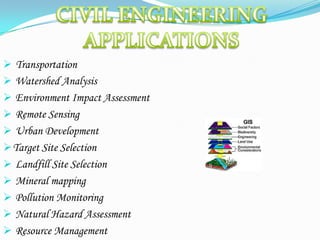 GIS and GPS - applications in civil engg | PPTX
