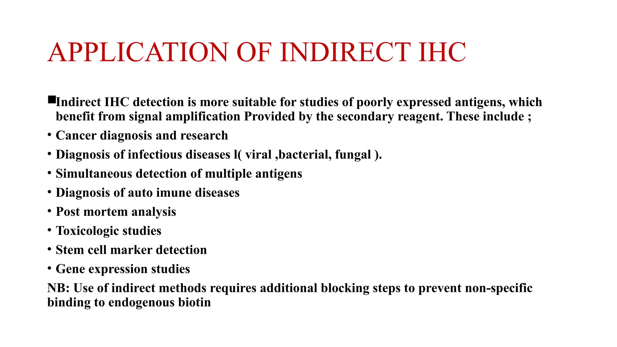 GROUP 9 HISTOPATHOLOGY coursework on INDIRECT IMMUNOHISTOCHEMISTRY | PPTX