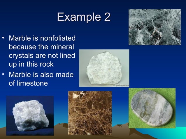 Foliated & nonfoliated rocks | PPT | Geology | Science