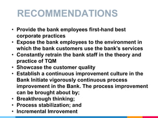 Total Quality Management in Banking Sector | PPTX