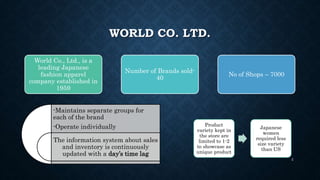 Group9 supply chain management at world watch co | PPTX