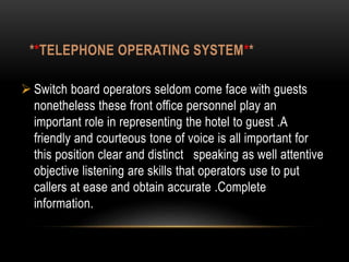 Switch Board Operations {Telephone Operation} | PPTX