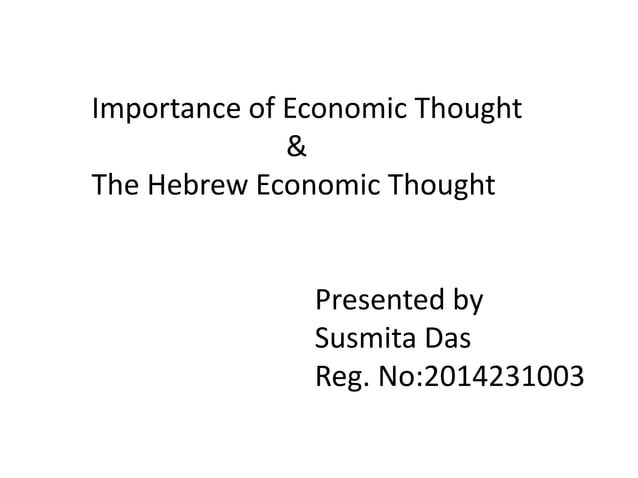 History of Economic Thought | PPTX