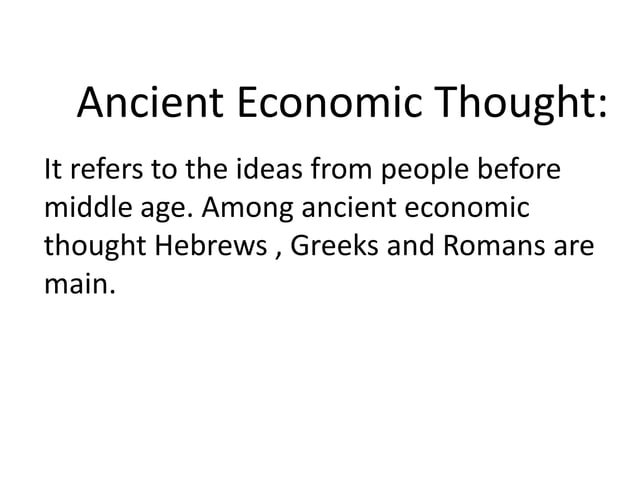 History of Economic Thought | PPTX