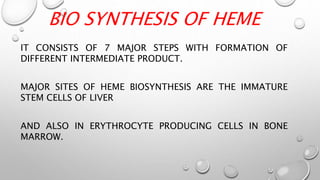 Heme biosynthesis and it’s general overview | PPT