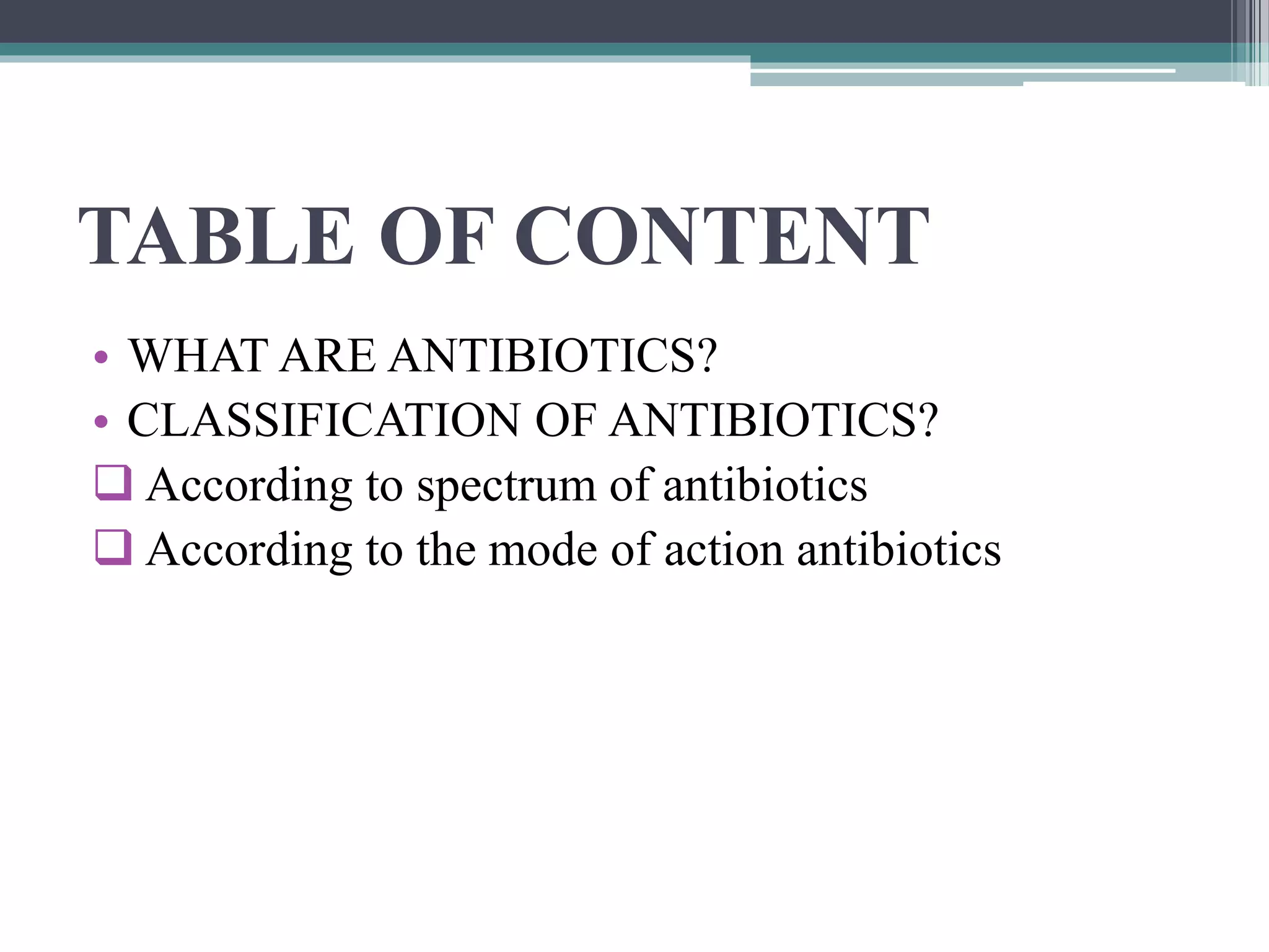 classification of antibiotics | PPTX | Infectious Diseases | Diseases ...