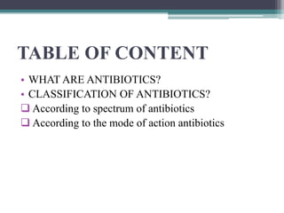 classification of antibiotics | PPTX