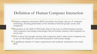 Group activity 1: Introduction to HCI | PPTX