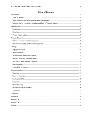 Group a final project, solid waste disposal management | PDF