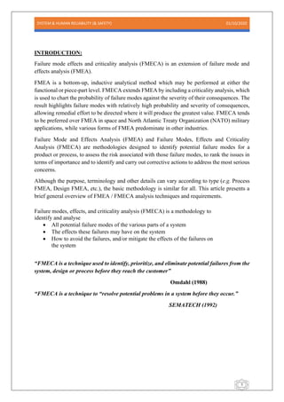 Application Of FMECA | PDF | Mechanical and Industrial Engineering Industry | Industries