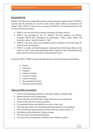 Application Of FMECA | PDF | Mechanical and Industrial Engineering Industry | Industries