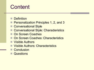 Personalization Principle by Group A | PPT