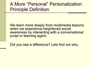 Personalization Principle by Group A | PPT