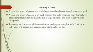 Team and team work | PPT
