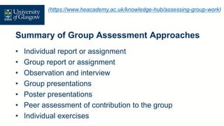 Group Assessment in Higher Education - Possibilities & Challenges | PPT