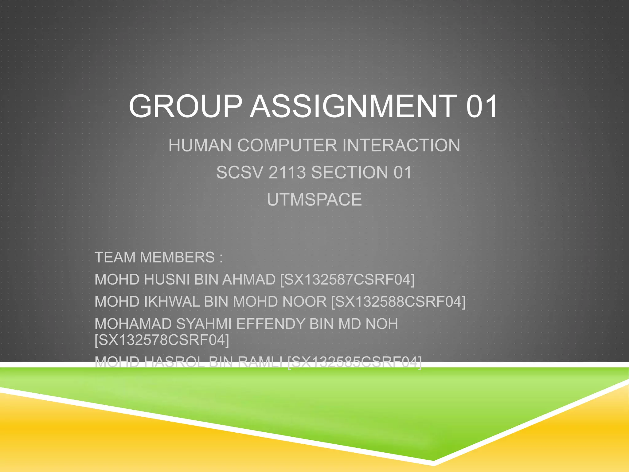 awaw E3Group assignment 01 | PPT