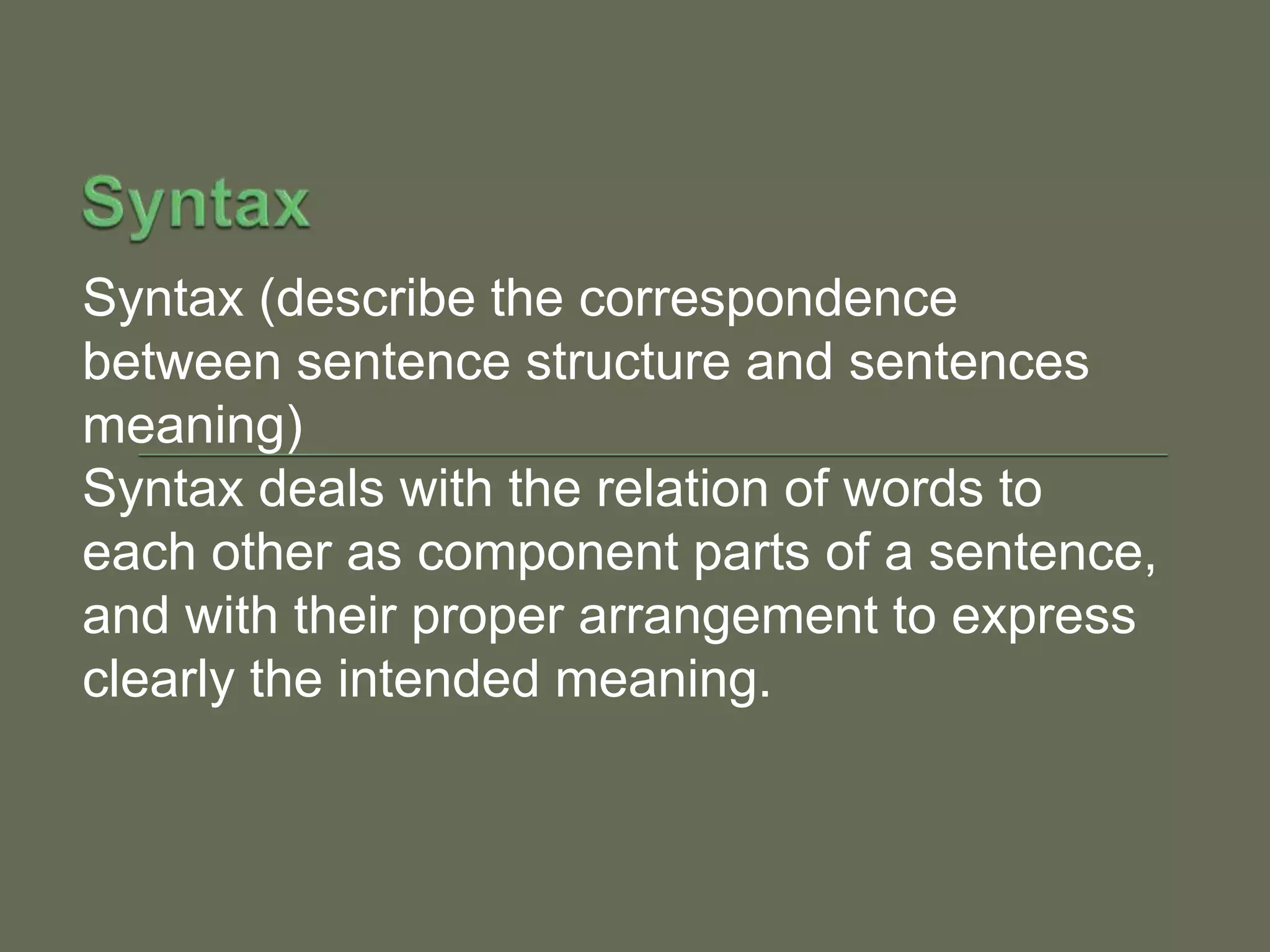 What is Syntax in English | PPTX