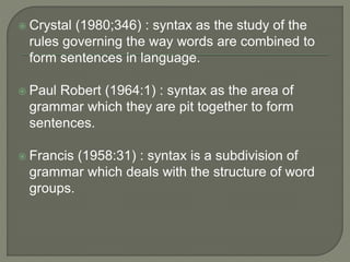 What is Syntax in English | PPTX