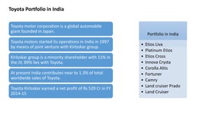 Marketing Program Design- Toyota Kirloskar | PPTX