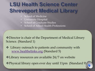 LSU-HSC Library: An Overview | PPTX