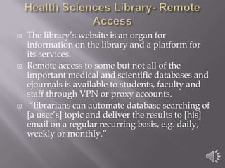 LSU-HSC Library: An Overview | PPTX