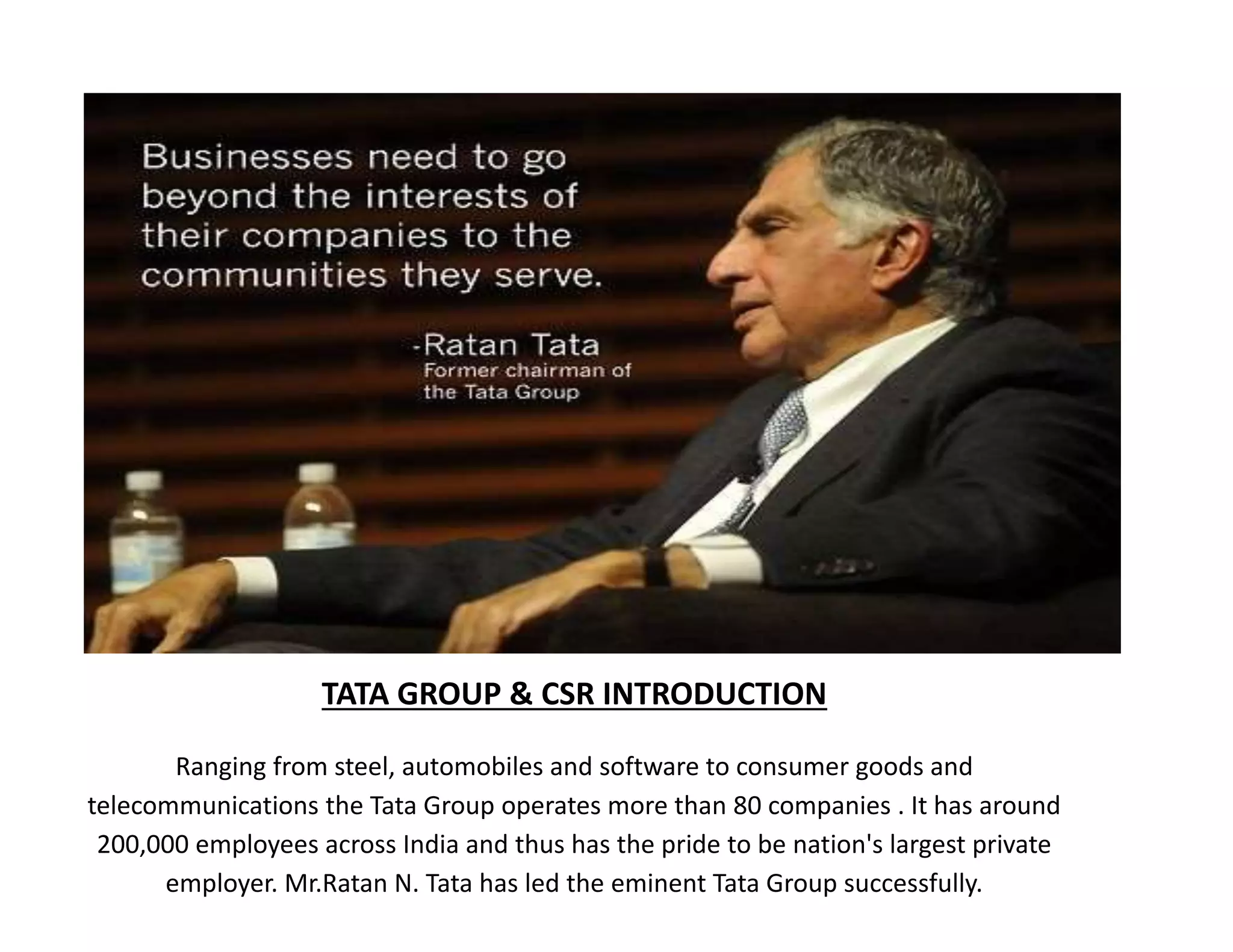 corporate social responsibility of tata group | PPT | Business ...