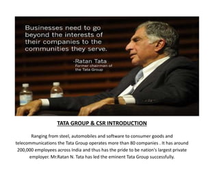 corporate social responsibility of tata group | PPT