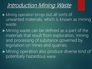 Mine Waste Management | PPTX