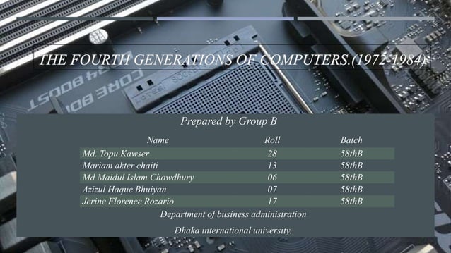 THE FOURTH GENERATIONS OF COMPUTERS.(1972-1984) | PPT