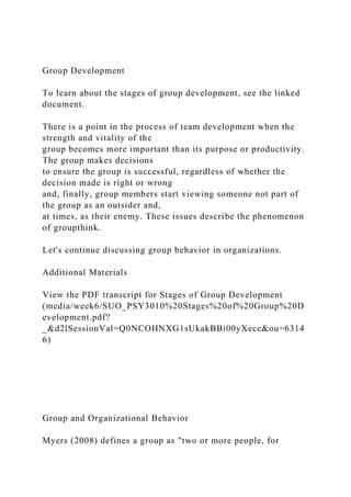 Group Behavior in OrganizationsAt an organizational level,.docx