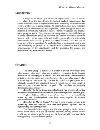 Group behaviour | PDF