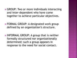 Group behaviour. | PPTX | Business | Business and Finance