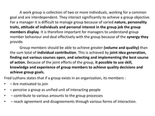 Foundations of Group behaviour | PPT