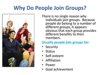 Foundations of Group behaviour | PPTX