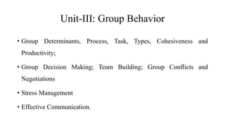 Introduction and overview of Group Behaviour | PPT