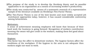 Herzberg’s TWO FACTOR THEORY | PPT