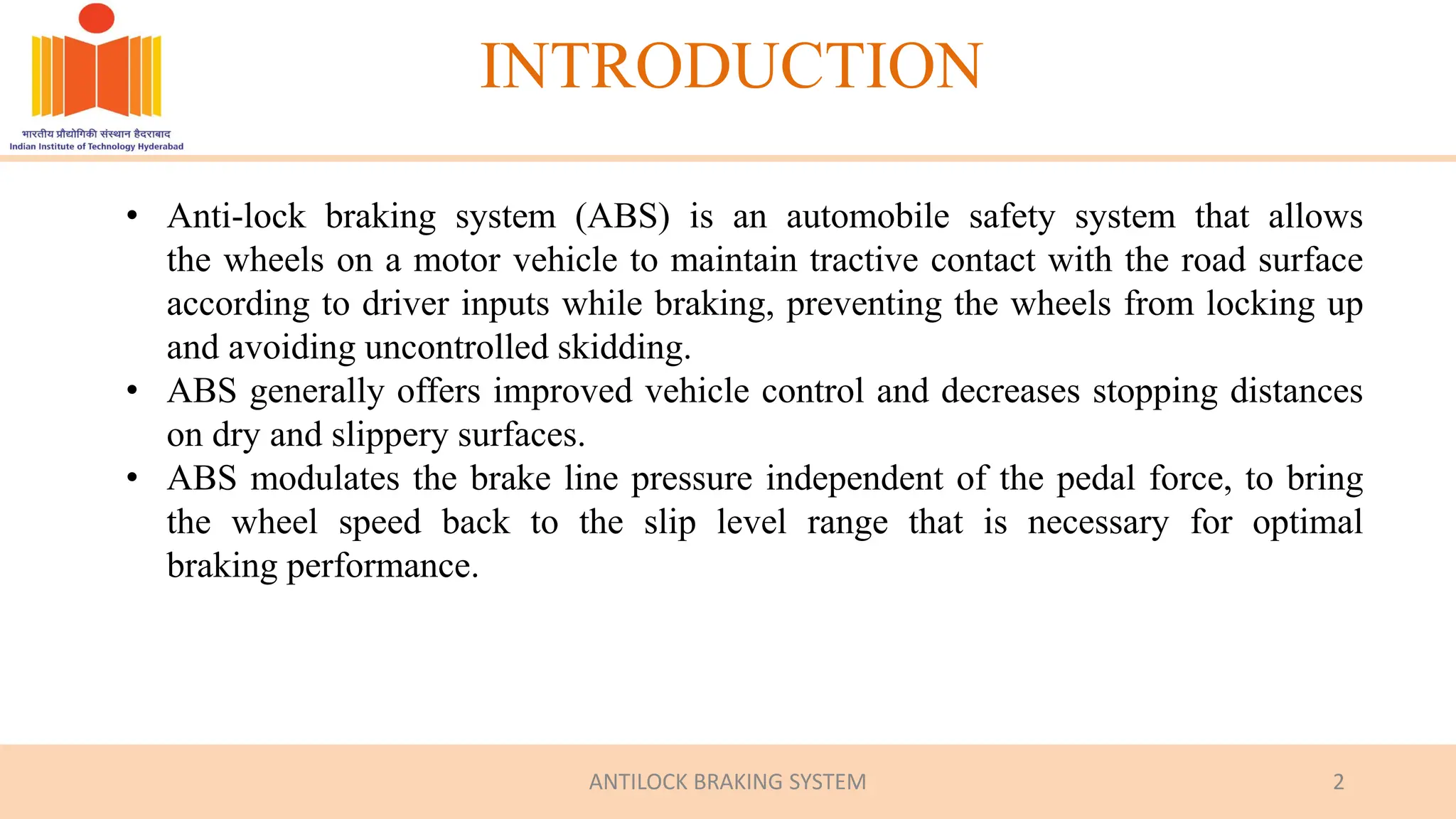 ABS WORKING PRINCIPLE FOR AUTOMOTIVE SYSTEM | PPT