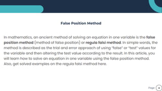 False Position Method Presentation By D63.pptx