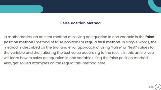 False Position Method Presentation By D63.pptx False Position Method Presentation By D63.pptx