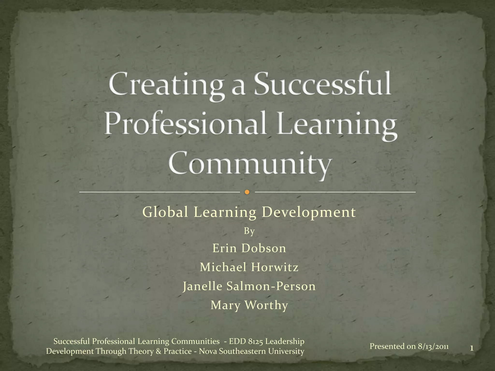 Tool for implementing Professional Learning Communities in your school ...