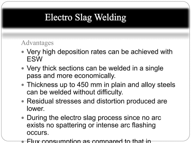 Electro Slag and Electro Welding | PPTX